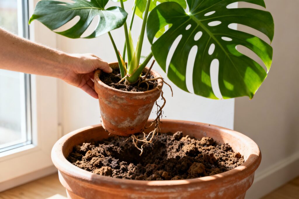 Repotting Your Monstera When And How To Do It - Naturally Balanced Eats