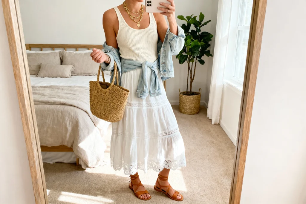8 White Boho Skirt Outfits That’ll Make Every Day Feel Like a Beachy ...